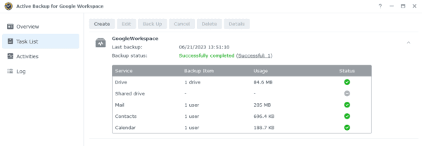 Backup & Restore Google Workspace Data with Synology Active Backup